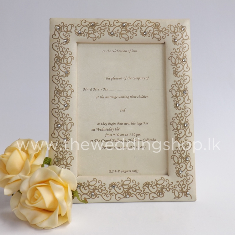 Frame Wedding Invitation - Ivory (Invitation Only) - The Wedding Shop